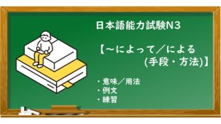 【JLPT N3 ～によって／による(手段・方法) 文法解説・問題】 | KEN日本語教師ー授業で使えるアイデア・教材
